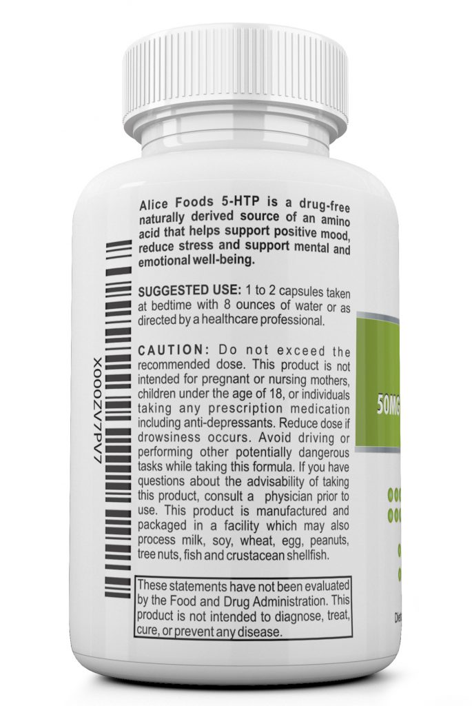 5-HTP – 50 MG of Hydroxytryptophan 60 Day Supply – Alice Foods